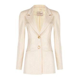 Rinascimento Giacca classica gessata - - Jackets - Damen - Beige - XL