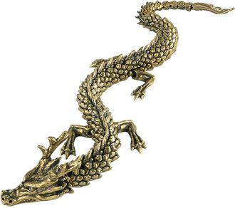 Happyyami Kupfer-Drachen-Statue Messing-Desktop-Chinesische Drachen-Figur Fengshui-Skulptur Handwerks- -Büro-Ornament Glücks-Ornament Für Neujahrsgeschenk