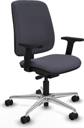 Piqueras y Crespo Grauer Schreibtisch Alares mit 2D-Armlehnen. Ausgestattet mit Syncro/Traslack und eingespritztem Schaum. Mit Rollen von 65 mm Nylon. Dunkelgrau