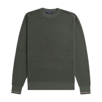 Fred Perry Waffle Stitch Jumper - - Knitwear - Herren - Gr&uuml;n - 2XL
