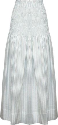 Semicouture Femme, Jupes, Bleu, Taille: 42 FR Longue Jupe Maxi en Lin
