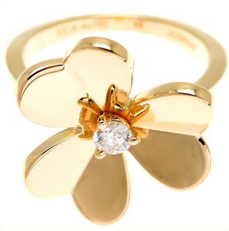 Van Cleef & Arpels Van Cleef Yellow Gold Frivole Ring Size 5