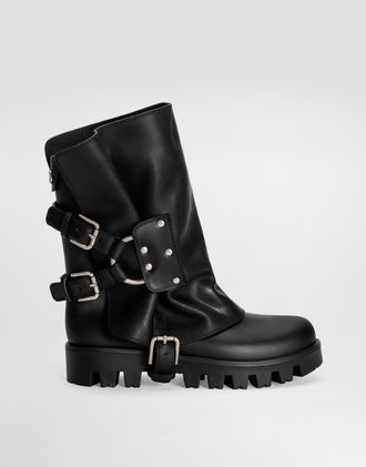 Dolce & Gabbana Rubber And Calfskin Ankle Boots - Frau Stiefel Und Siefeletten Schwarz 37
