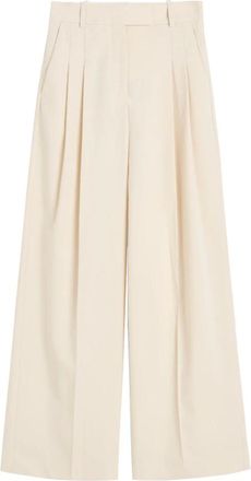 By Malene Birger Femme, Pantalons, Blanc, Taille: 42 FR High-Waist Wide-Leg Pantalons