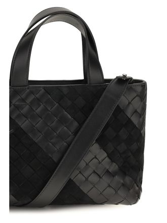 Bottega Veneta Intrecciato Lambskin Leather Shoulder Bag - Black