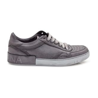Dolce & Gabbana Homme, Chaussures, Gris, Taille: 42 1/2 EU Baskets en cuir de veau Portofino