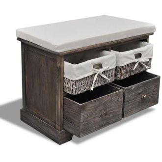 vidaXL Vidaxl - Sitzbank mit Stauraum Braun 62&times;33&times;42 cm Paulownia Holz