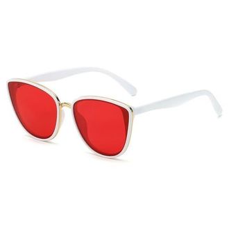 Generic Lunettes De Soleil Tendance &Agrave; Grande Monture Avec Anneau En M&eacute;tal For Hommes Et Femmes(Red)