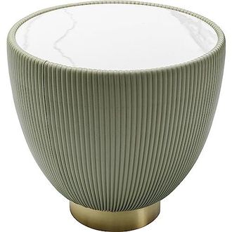 Kare Design Beistelltisch Endless Vegas Grün Table dappoint, Acier allié dingénierie céramique Polyuréthane Matériau : Bois, Vert, 45x47x47 cm