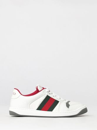 Gucci Baskets Screener en nylon et cuir avec d&eacute;tail Web et semelle en caoutchouc