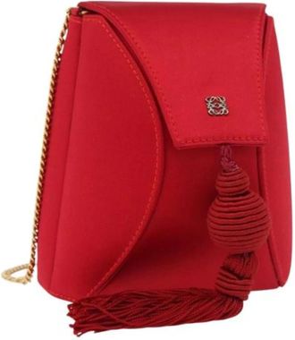 Loewe Sac bandouli&egrave;re en satin pr&eacute;-poss&eacute;d&eacute; - Femme - Pre-owned - Rouge - Taille: ONE Size
