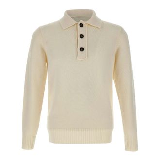 KANGRA Polo en laine vierge - Homme - Tops - Blanc - Taille: L