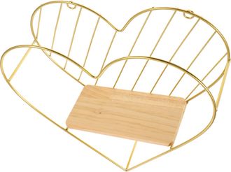 Valiclud Nordisches Herz Wandregal aus Holz und Eisen Dekoratives Aufbewahrungsregal f&uuml;r Wohnzimmer und Kinderzimmer Praktischer Organizer f&uuml;r Kleine Gegenst&auml;n