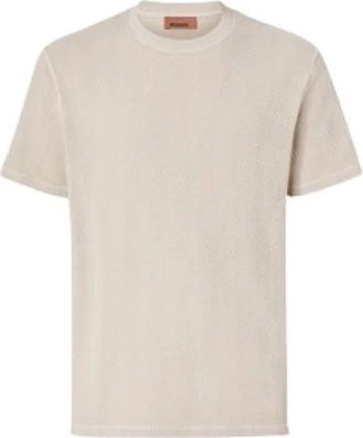 Missoni Homme, Tops, Beige, Taille: S T-shirt &agrave; col rond