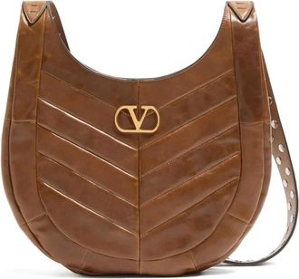 Valentino Garavani sac porté épaule à chevrons - Marron
