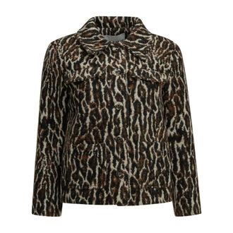Ganni Leopardenmuster Knopfleisten-Jacke - - Jackets - Damen - Braun - XS