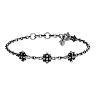 John Richmond Metallarmband mit dekorativen Blumen - - Accessories - Damen - Grau - ONE SIZE