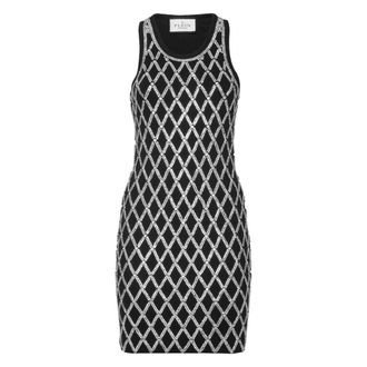 Philipp Plein Short Tank Kleid Kristallnetz - - Dresses - Damen - Schwarzk - M