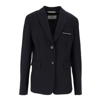 PESERICO Femme, Vestes, Bleu, Taille: 40 FR Blazer &agrave; un bouton