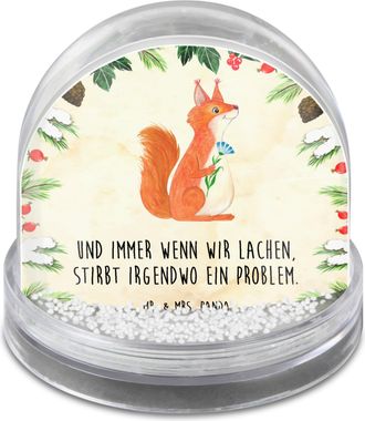 Mr. & Mrs. Panda Schneekugel Eichhörnchen Blume - Geschenk, Motivation Sprüche, Schüttelkugel, glücklich Spruch, Weihnachtskugel, Lustige, Lachen, Positiv, Weihnachten