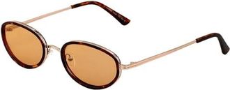 Generic Lunettes de soleil ovales en m&eacute;tal &agrave; petite monture for hommes et femmes, sports de plein air(Orange)