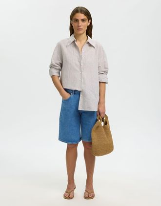 Selected Short en jean - Bleu moyen denim