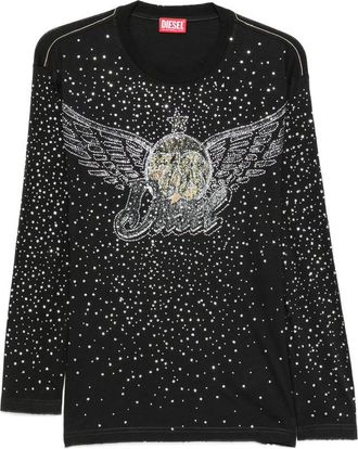 Diesel Rhinestone-embellished Long-sleeve T-shirt