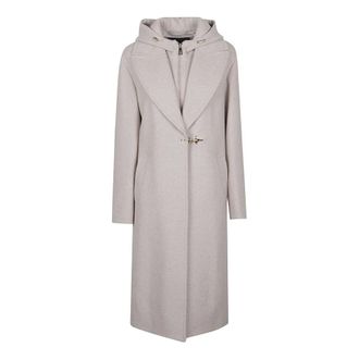 Fay Double Front Wool Jersey Coat - - Coats - Damen - Grau - M