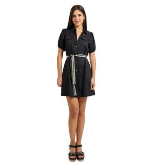 Gaud&igrave; Femme, Robes, Noir, Taille: 44 FR Robe Chemise Courte