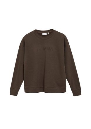 Comma Sweatshirt Sweatshirt Baumwoll-Sweatshirt mit Logo-Stickerei