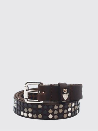 HTC Ceinture en cuir avec broderies bicolores et boucle classique