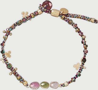 Gerard Darel Bracelet &agrave; pierres multicolore et de tr&egrave;fles - KASHA - Argent