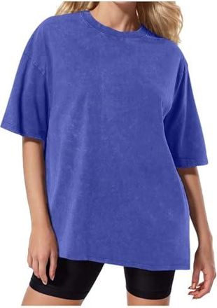 Generic Tunique occidentale pour femme, coupe ample, tendance, coupe ample et longue, tunique &agrave; &eacute;paules tombantes 2025, tunique d&eacute;contract&eacute;e pour sortir, t-sh