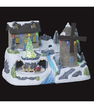 F&eacute;&eacute;ric Lights & Christmas F&eacute;&eacute;ric Lights and Christmas Deko Weihnachten - Weihnachtsdorf 15 LEDs animiert und Musik - Windm&uuml;hle