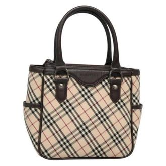Burberry Pre-owned Toile sacs-main - Femme - Pre-owned - Beige - Taille: ONE Size