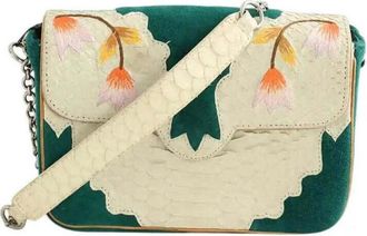 CLARIS VIROT Sac &agrave; bandouli&egrave;re en cuirs exotiques &eacute;cru