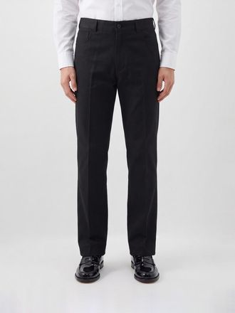 Amiri Pantalon de tailleur en serg&eacute; de coton &agrave; coupe slim