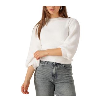 Catwalk Junkie Fuzzy Puff Sleeve Knit - - Knitwear - Damen - Wei&szlig; - XL
