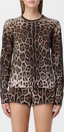 Dolce & Gabbana Pull &agrave; col rond en laine vierge avec imprim&eacute; animalier