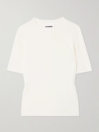 Jil Sander T-shirt En Crêpe - Crème