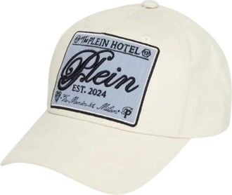 Philipp Plein Homme, Accessoires, Beige, Taille: ONE Size Casquette de baseball Label