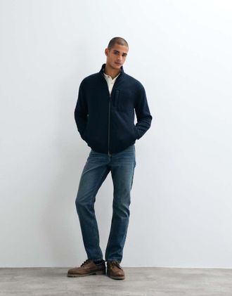 GANT veste polaire bleu fonc&eacute;