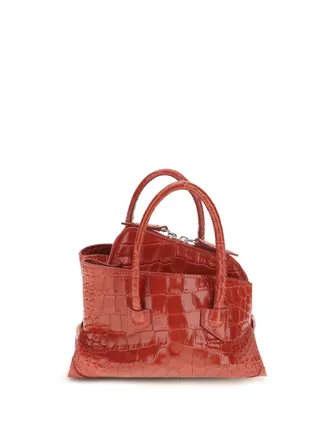The Attico Womens Handbag La Passeggiata Mini Croc-Effect Leather Red Calf Handbags Hand Bags