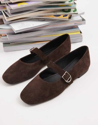 Vagabond Shoemakers - Jolin - Ballerines en daim style babies - Caf&eacute;-Marron