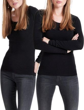 Only Langarmshirt Basic Shirt im 2er-Set in Unifarben