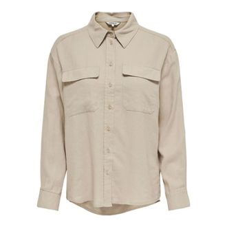 Only Only, Femme, Chemises, Beige, Taille: 42 FR Caro L/S OVS Chemise Lin BL
