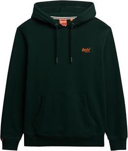 Superdry Homme Sweat À Capuche avec Logo Essentiel, Enamel Green/Orange, XL