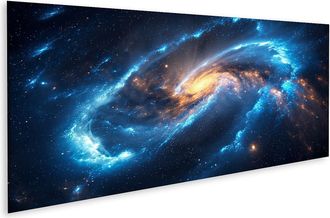 Islandburner Prime Bild auf Leinwand Abstrakte atemberaubende Ansicht Einer leuchtenden blauen Supernova Galaxie im Weltraum Bilder Wandbilder Poster