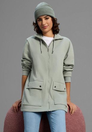 Laura Scott Sweatjacke Weiche Baumwollmischung mit Stehkragen und Au&szlig;entaschen