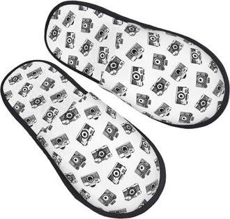 Generic Appareils Photo R&eacute;tro Sketch Unisexe Slippers L&eacute;g&egrave;res Chaussons Confortable Pantoufles Pour Ext&eacute;rieur Hiver Automne L